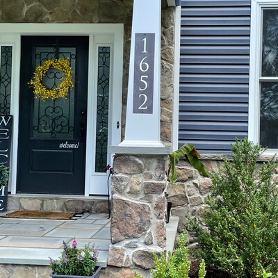 Address Sign, Black Address Sign, House Numbers, Metal Address Sign ...