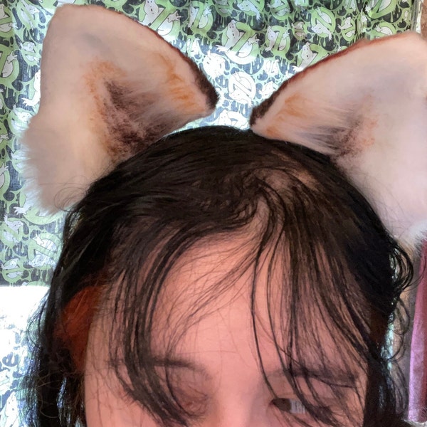 Handmade Red Panda Ears Hairclips Hairband Cute Brown White Bear Panda ...