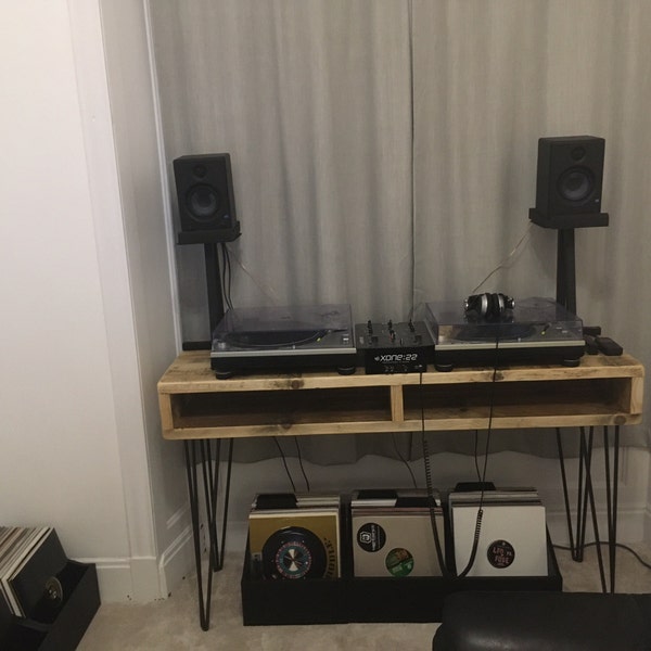 DJ DECK STAND Industrial Dj Unit and Vinyl Record Storage Unit on Heavy ...