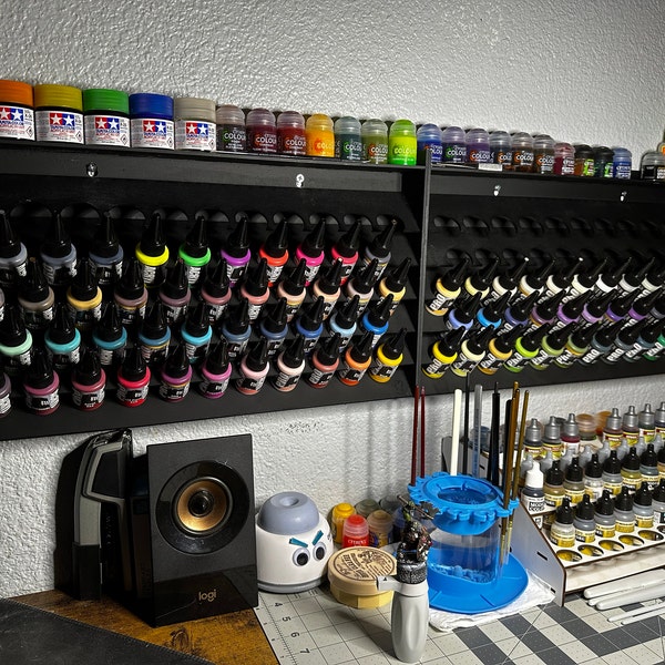 Wall Mounted Hobby Paint Storage Rack - Horizontal - Etsy