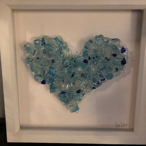 Bespoke Heart With Chuppah Glass, Chuppah Glass Art, Wedding Shards ...