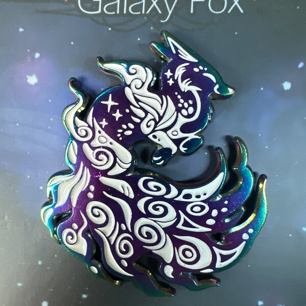 Galaxy Fox Rainbow Enamel Pin - Etsy