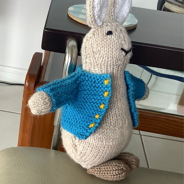 Vintage Rabbit Toy Knitting Pattern Bunny Peter Rabbit With Chart ...