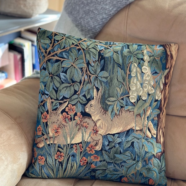 Belgian Tree of Life William Morris Blue Botanical Ornament Mille Fleur ...