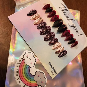 Cats Fake Nails, Press on Nails, False Nails, Faux Nails. Cat Lovers ...