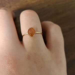 Sunstone Ring, Orange Sunstone, Gold Ring, Delicate Gold Ring, Stacking ...