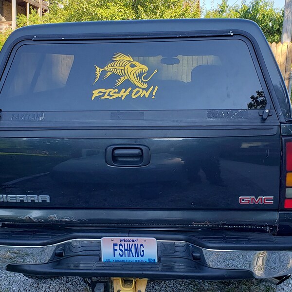 Angry Fish Skeleton Vinyl Decal / Fish On! - Etsy