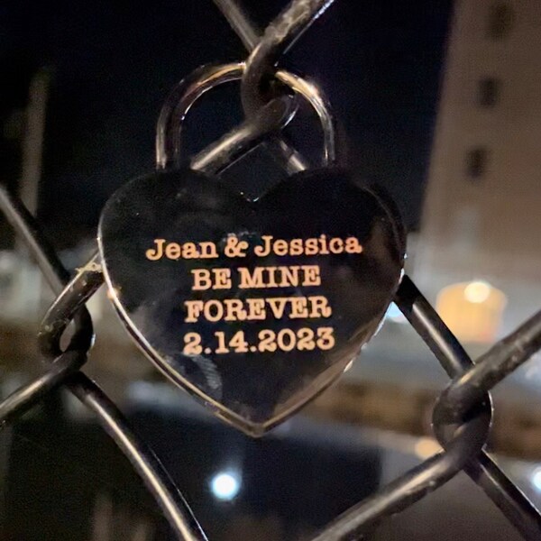 Engraved Heart Love Lock With Key,love Lock, Heart Lock,silver Heart ...