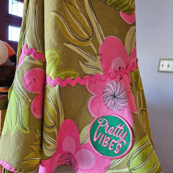New, Adorable "pretty Vibes," Popular Patch, Size 3", Pink & Green ...