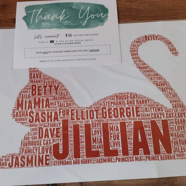 Personalised Cat Lover Gift Word Art Wall Room Decor Prints Crazy Cat ...