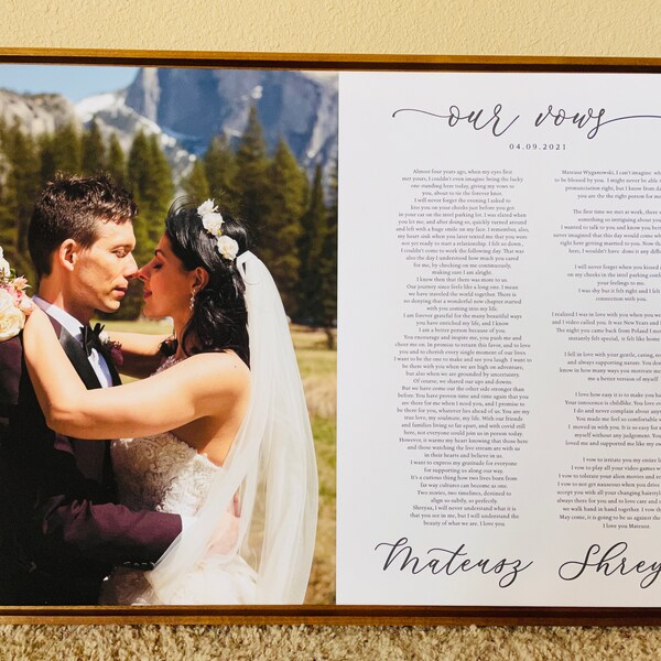 Custom Wedding Vows Canvas, Wedding Vows Framed, Wedding Vows - Etsy