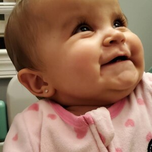 14K Rose Gold Round Stud Screw Back Earrings, Children Girls Womens ...