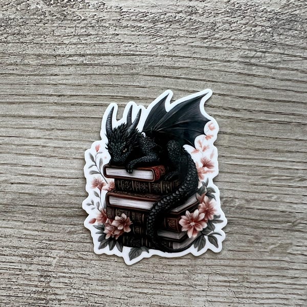 Flying Dragon Sticker, Fantasy Bookish Merch, Fantasy Sticker, Book ...