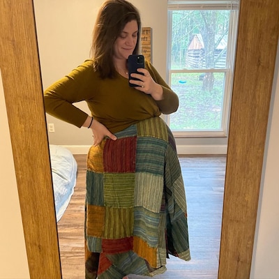 Plus Size Wrap Around Skirt Long Cotton Patchwork Skirt Hippie All ...