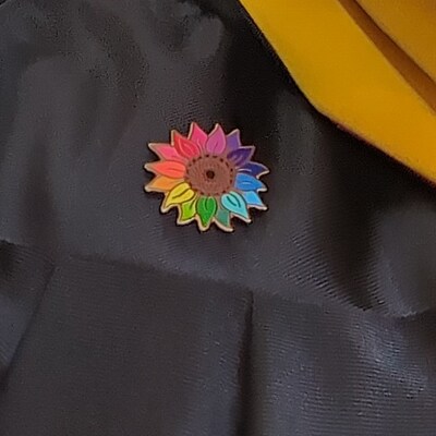 Rainbow Sunflower Pin: Flower Lover Pin Floral Gift Ideas Unity Rainbow ...