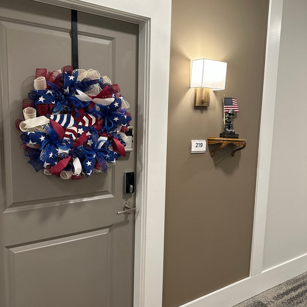 Patriotic Americana Star Deco Mesh Wreath/4th of July Wreath/labor Day ...