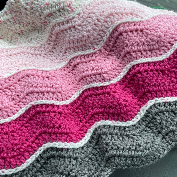 Wavy Baby Blanket Crochet Pattern - PDF Instant Digital Download - Etsy
