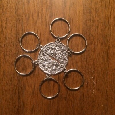 SALE 6 Slice Pizza Keychain Also Sets of 7 , 8 , 9 , 10 Pie Order ...