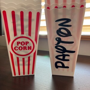 Personalized Popcorn Bucket Popcorn Holder Movie Night - Etsy