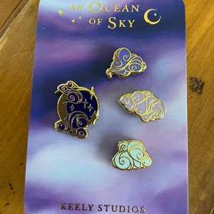 Gold Ocean of Sky Floating Islands Hard Enamel Mini Pin Set | Etsy