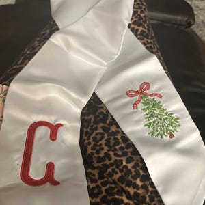 Christmas Tree Wreath Sash With Monogram - Etsy