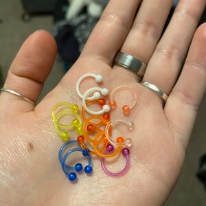 16g Jelly Candy Color Flexible Retainer Ball Barbell Horseshoe - Etsy ...