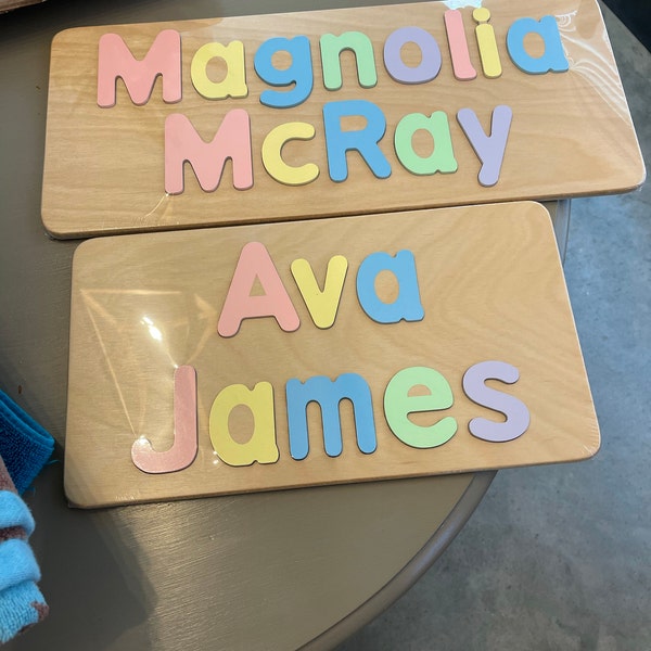 Wood Name Puzzle for Two Names, Kids Birthday Gift, Personalized ...