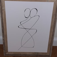 Family of Three Line Art Family Art Abstract Wall Print Minimalist Love ...