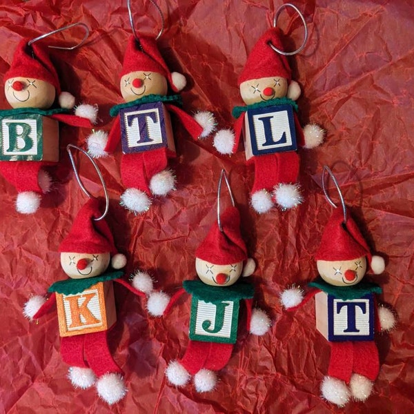 Alphabet Elf Christmas Ornament or Favor: Personalized Letter Block - Etsy