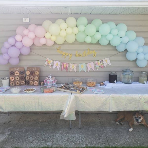 DIY Rainbow Pastel Colored Balloon Arch Kit, Rainbow Theme Baby Shower ...