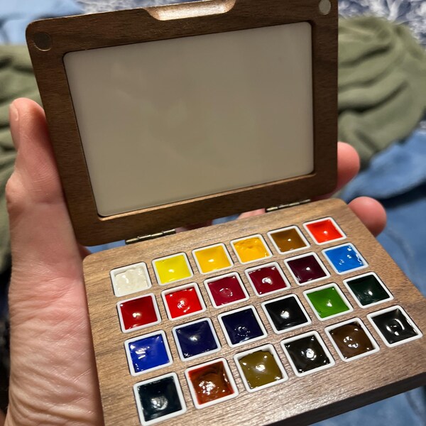 Personalized Mini Watercolor Box Set, Portable Watercolor Palette ...