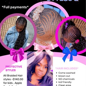 Braids Price List Flyer Templates Beauty Salon Hair Stylist Pricing DIY ...