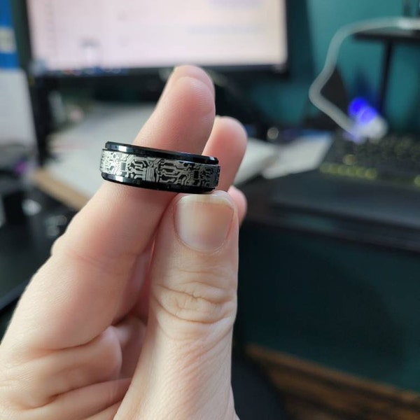 Circuit Board Fidget Spinner Wedding Band, Computer Science Engagement ...