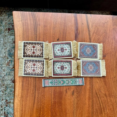 Coasters, Beautiful Turkish Carpet Coasters, Persian Rug Coasters, Mug ...