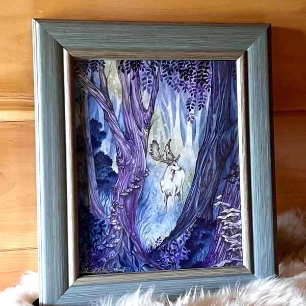 Medieval Fantasy Art | Maiden and Unicorn | Whimsical Giclée Art Print ...