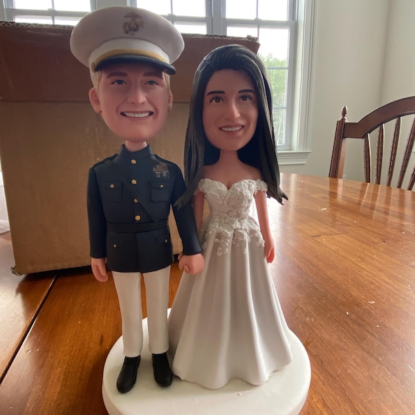 Handmade Custom Marry to Me Kiss Wedding Bobble Head Handmade Polymer ...