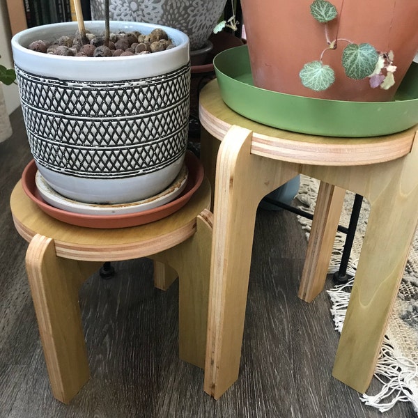 4 Inch Tall Wooden Indoor Plant Stand - Riser - Etsy