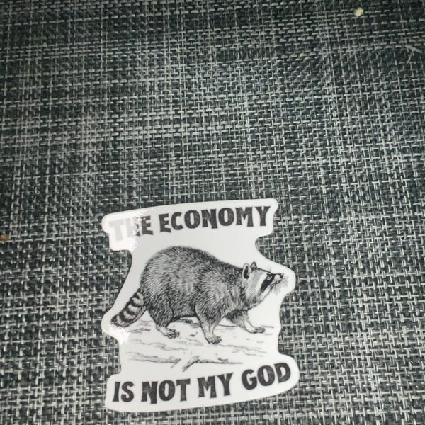 Raccoon Leftist Sticker Trash Capitalism Decal Economy Not My God ...