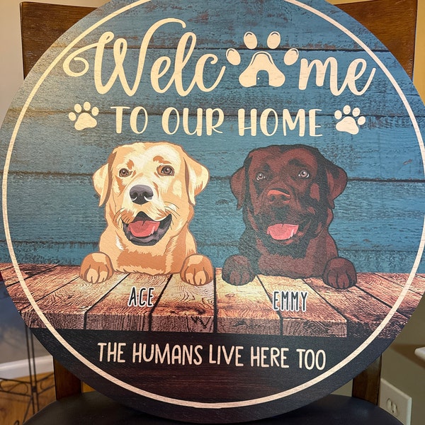 Personalized Dog Door Sign, Custom Dog Door Hanger, Dog Lover Gifts ...