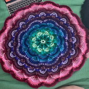 Flower Puddles Mandala Blanket Crochet Pattern - Etsy