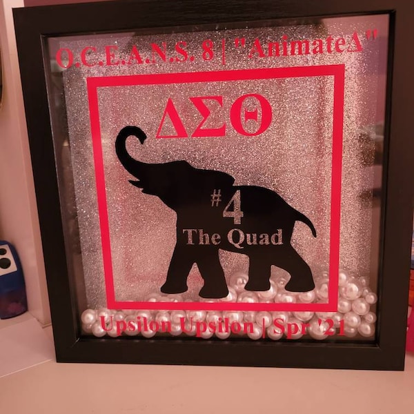 The **ORIGINAL** Personalized Elephant Shadow Box - Delta Sigma Theta ...