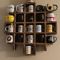 Estante de madera de forma especial, almacenamiento de tazas de té de ...