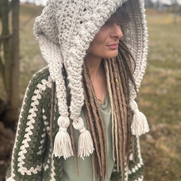 Elwyn Hood Crochet Pattern, Pixiecore Hood, Crochet Hat Pattern ...