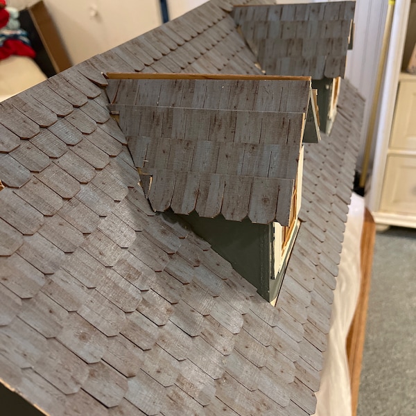 Dollhouse Wooden Roof Shingles, Authentic Miniature Roofing Tiles for a ...