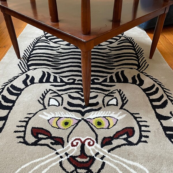 Leopard Area Rug, Animal Print Rug, Green Area Rug Carpet, Hand Tufted ...