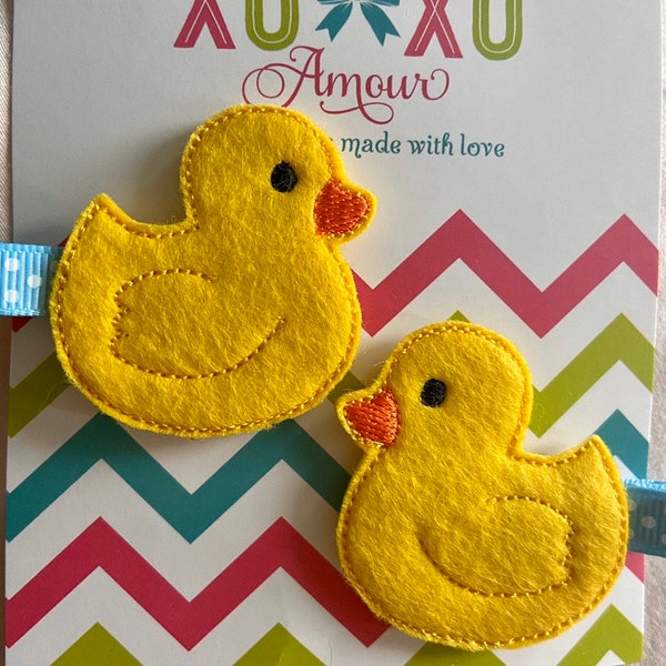 Rubber Ducky Hair Clip: Merino Wool Felt Baby Clip - Etsy