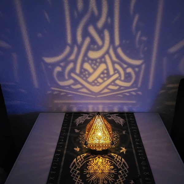 Viking Shadow Lantern Norse Thor Hammer Mjolnir Pegan Night Light - Etsy