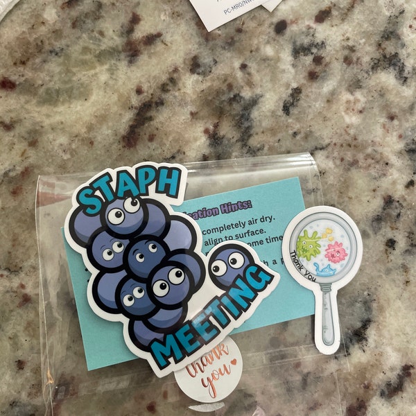 Staph Meeting Sticker, Bacteria Humor, Microbiology, Infectious Disease ...