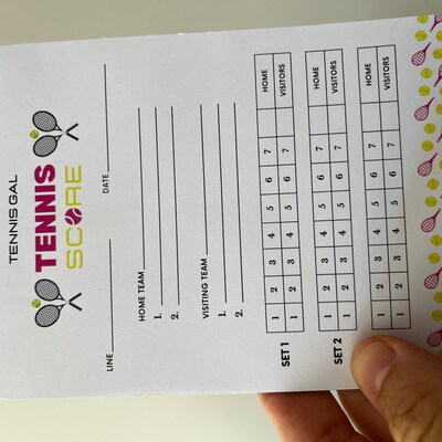 TENNIS SCORING NOTEPAD & Pen, Tennis Score Keeper, Cute Tennis Racket ...