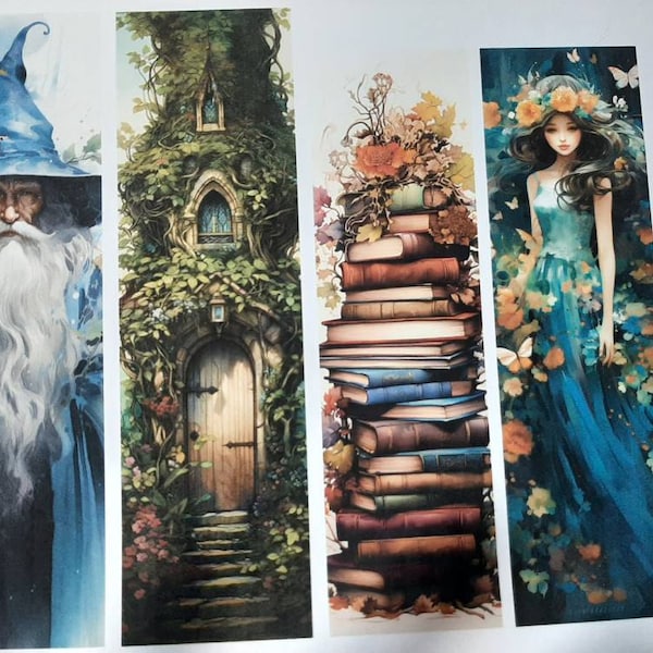 Fantasy Fairy Tale Printable Bookmarks Bundle Digital Download PNG JPG ...